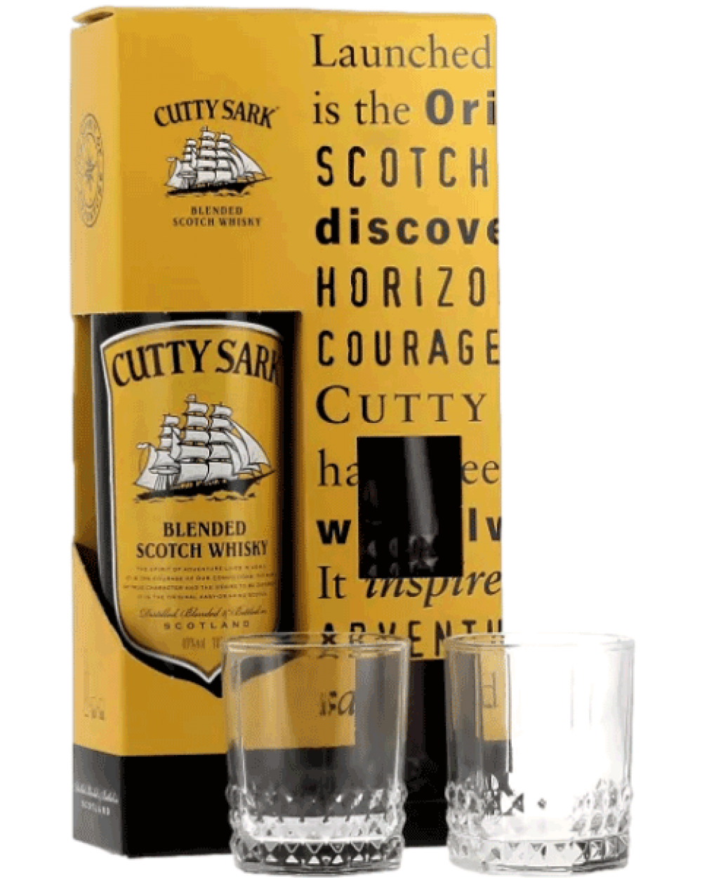 Cutty Sark Blended Scotch Whisky with 2 glasses | Greece and Grapes